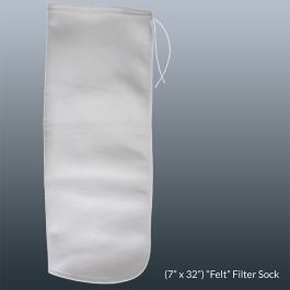 CoralVue 7 x 32 Felt Aquarium Filter Socks with Draw String | CoralVue
